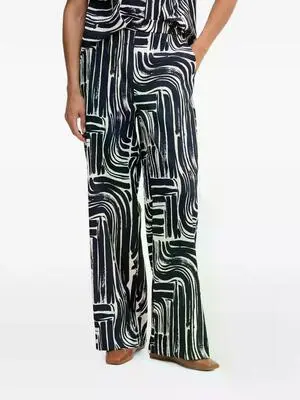 Joseph Ribkoff Abstract Print Palazzo Pants - Blue