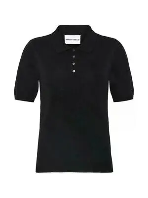 EMERSON RENALDI Fine Knit Short Sleeve Polo - Blue