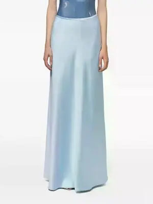 ATU BODY COUTURE Satin Maxi Skirt - Blue