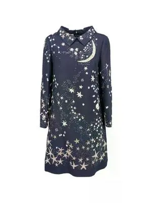 Valentino Garavani Celestial Print Long Sleeve Mini Dress