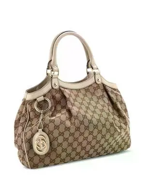 Gucci Sukey Gg Canvas With Leather Medium Tote Bag - Brown