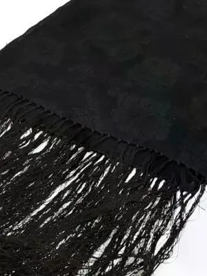 Vintage Floral-jacquard Fringed Scarf
