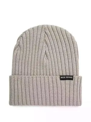 Red Wing Ribbed Knit Beanie - Grey