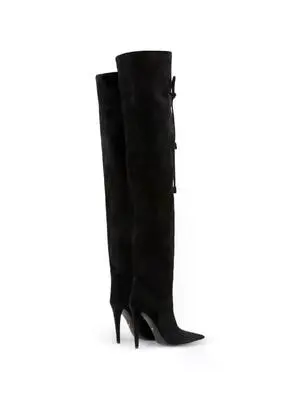 GIUSEPPE ZANOTTI Suede Over The Knee Boots - Black