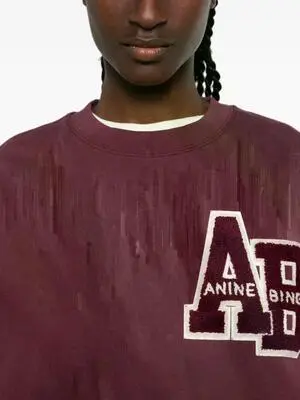 ANINE BING Miles Logo Detail Sweatshirt - Red