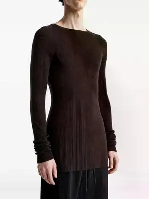 Rick Owens Ribbed-knit Long-line Sweater