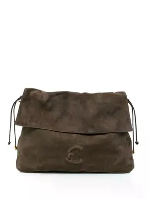 COCCINELLE Suede Drawstring Shoulder Bag - Green
