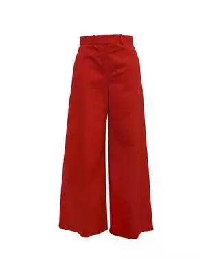 Theory Twill Texture Wide-leg Trousers - Red