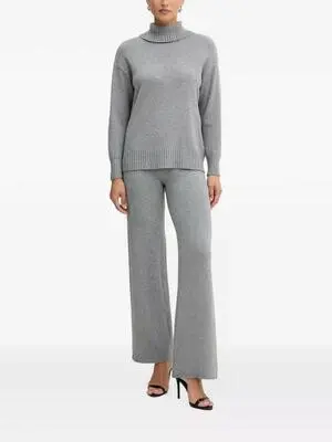 HAVEONE Ribbed Knit High Neck Set - Grey