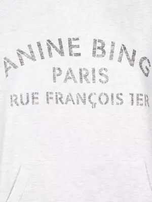 ANINE BING Oversized Cotton Hoodie With Collegiate Lettering