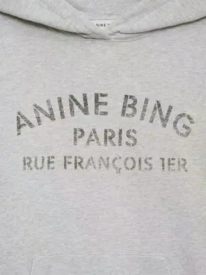 ANINE BING Oversized Cotton Hoodie With Collegiate Lettering