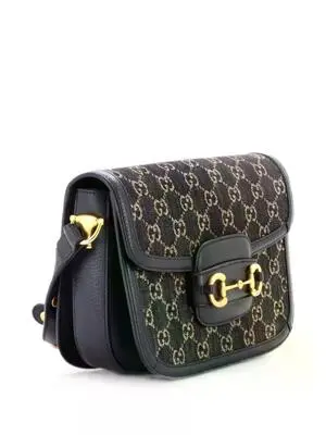 Gucci Horsebit 1955 Gg Denim Small Shoulder Bag