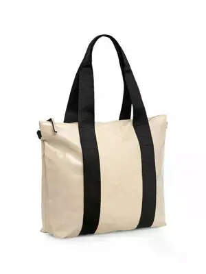 Rains Rains Mini Tote Bag With Glossy Finish Neutrals