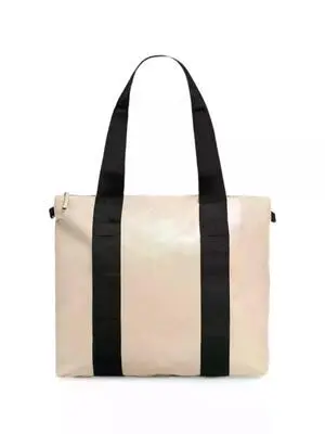 Rains Mini Tote Bag With Glossy Finish - Neutrals