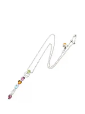 BVLGARI 18k White Gold Multi-cut Diamond And Gemstone Necklace - Silver