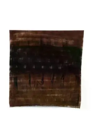 Avant Toi Abstract-print Frayed Scarf - Brown