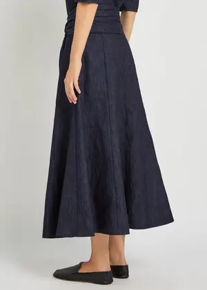 Gabriela Hearst Zivan Cotton And Linen-blend Midi Skirt