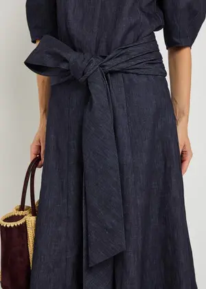 Gabriela Hearst Zivan Cotton And Linen-blend Midi Skirt