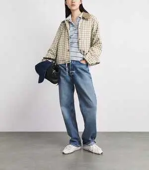 Barbour Gingham Ovingham Jacket - Beige