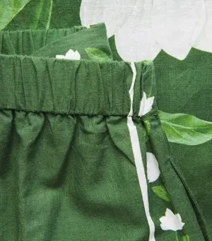 Verandah Floral Wide-leg Trousers - Green