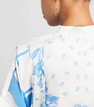 Verandah Printed Gingham Kaftan Maxi Dress