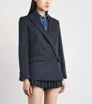 Maje Double-breasted Pinstripe Suit Jacket