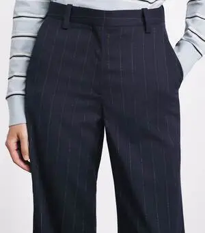 Maje Striped Palazzo Suit Trousers With Metallic Detail