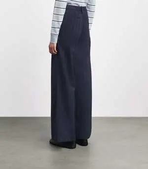 Maje Striped Palazzo Suit Trousers With Metallic Detail