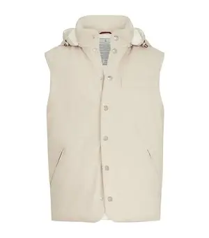 Brunello Cucinelli Brunello Cucinelli Hooded Wool Gilet Beige