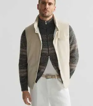 Brunello Cucinelli Hooded Wool Gilet - Beige