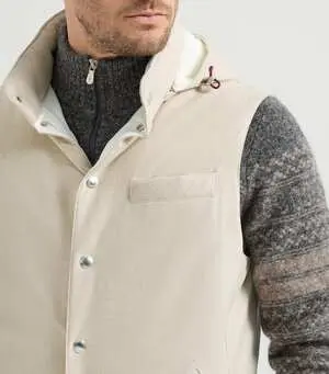 Brunello Cucinelli Hooded Wool Gilet - Beige