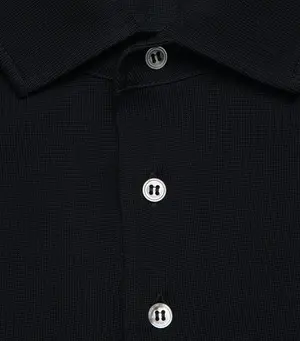 LARDINI Virgin Wool Long-sleeve Polo Shirt