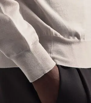 LARDINI Virgin Wool Long-sleeve Polo Shirt