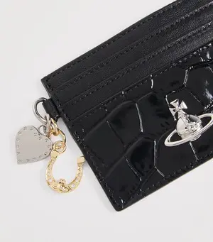 VIVIENNE WESTWOOD Leather Embellished Orb Card Holder
