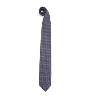 Pal Zileri Pal Zileri Silk Geometric Jacquard Neck Tie Navy