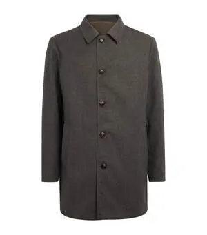Pal Zileri Wool Reversible Overcoat - Brown