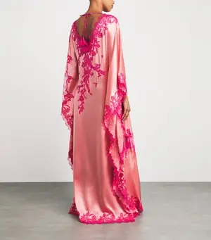 TORLOWEI Silk Kaftan With Lace Inserts