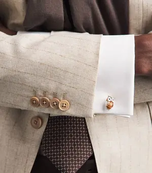 DEAKIN & FRANCIS Sterling Silver And Sapphire Owl Cufflinks