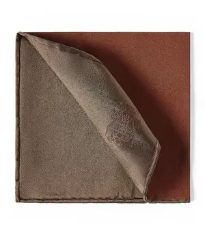 Brunello Cucinelli Silk Pocket Square - Orange