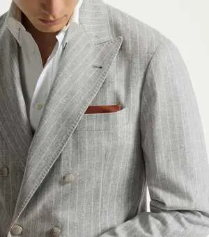 Brunello Cucinelli Silk Pocket Square - Orange