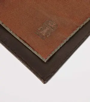 Brunello Cucinelli Silk Pocket Square - Orange