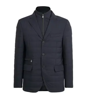 Corneliani Technical Quilted Blazer - Navy