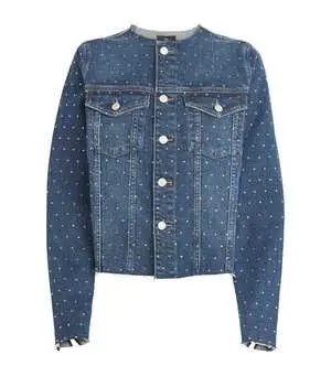 7 For All Mankind Rhinestone Embellished Denim Jacket