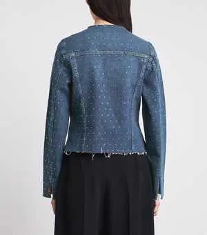 7 For All Mankind Rhinestone Embellished Denim Jacket