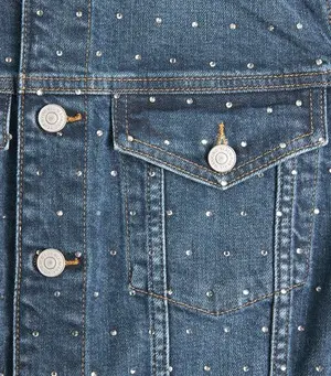 7 For All Mankind Rhinestone Embellished Denim Jacket