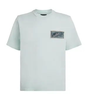 Amiri Cotton Quality Goods Patch T-shirt - Blue