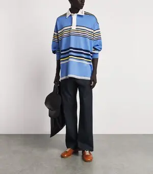 Amiri Cotton Stripe Polo Shirt - Blue