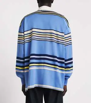 Amiri Cotton Stripe Polo Shirt - Blue