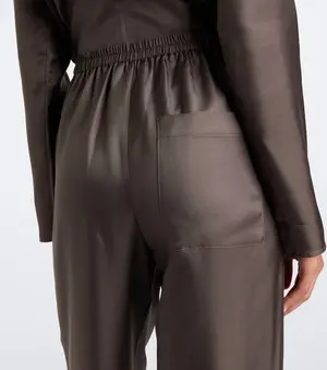 Loulou De Saison Alera Silk Twill Wide-leg Pants