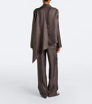 Loulou De Saison Alera Silk Twill Wide-leg Pants